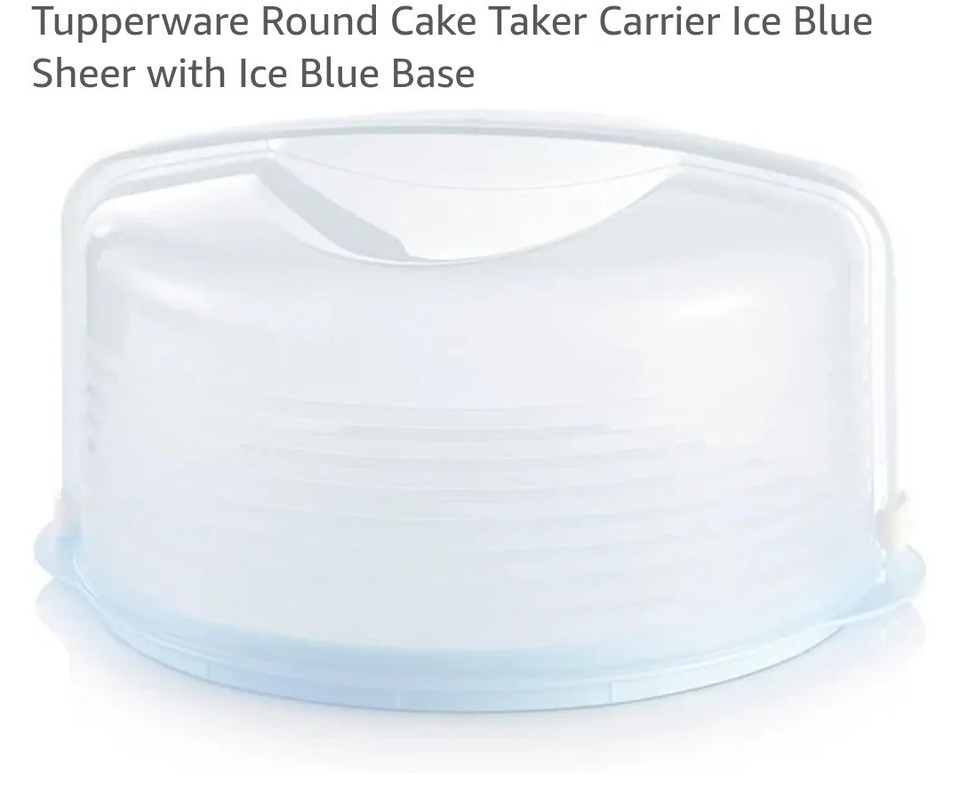 *SUPER SALE* Tupperware X-LARGE Round Cake Taker Pie Ice Blue Sheer ...