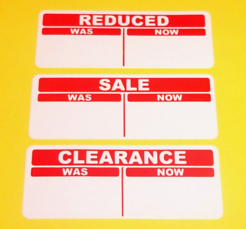 Bright Red SALE / REDUCED / CLEARANCE Price Point Stickers, Sticky ...