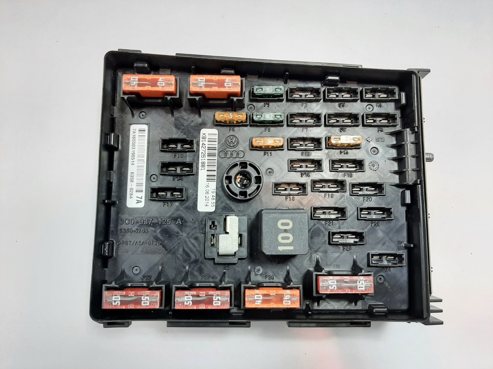 VW SHARAN 7N1, 7N2 Fuse box 3C0937125A 2.0 Diesel 130kw 2014 22318750 ...