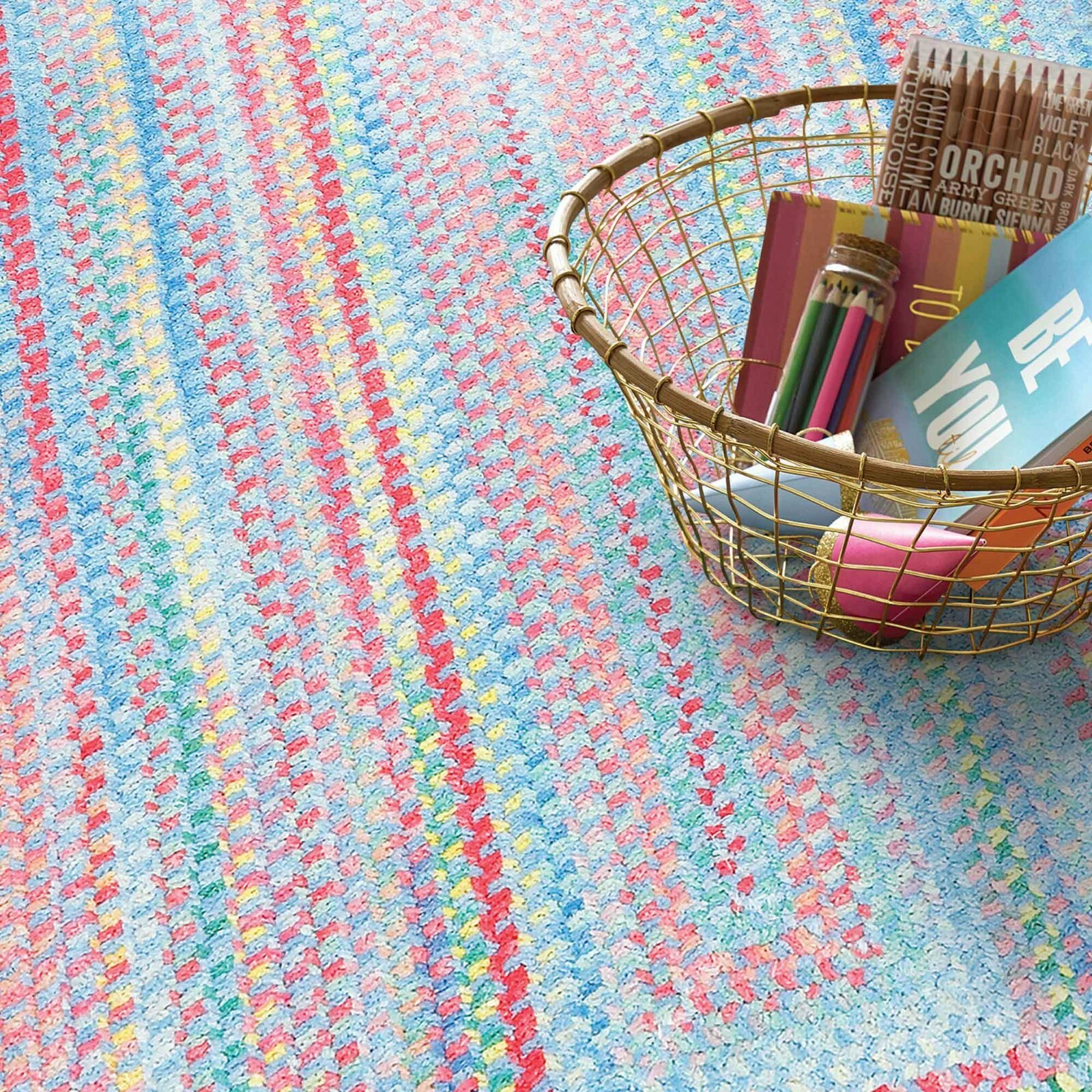 Capel Rugs Babys Breath Soft Chenille Braided Concentric Area Rug Blue ...