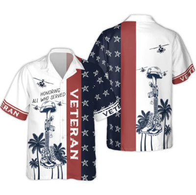 Honoring All Who Served Veteran Hawaiian Shirt, 3D Veteran Pattern | eBay