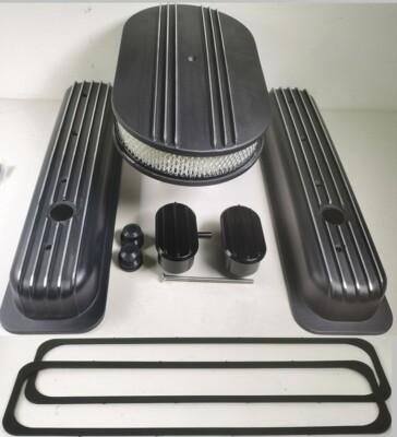 Finned Aluminum 1987 UP Valve Covers w/ Breather & PCV For SBC 350 ...