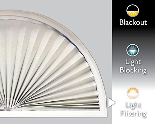 Redi Shade No Tools Original Arch Light Filtering Pleated Fabric Shade ...