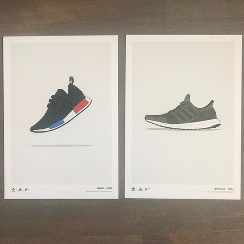 Adidas Collect Kickposters Poster Card Print OG NMD & Ultra Boost | eBay
