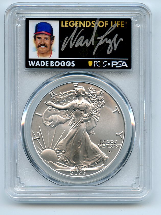 2023 $1 American Silver Eagle 1oz PCGS MS70 FDOI Legends of Life Wade ...