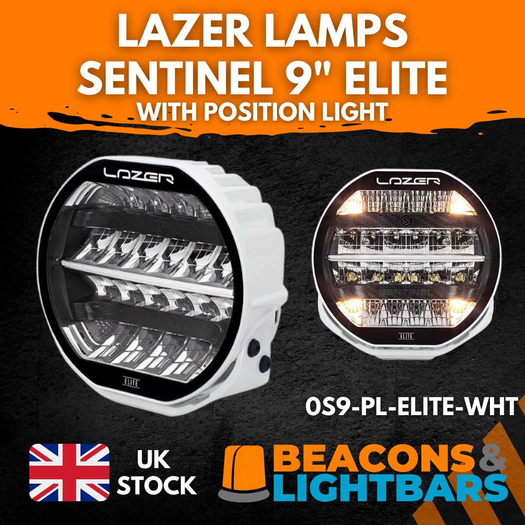 Lazer Lamps Sentinel ELITE White 9" LED Driving Light With Position ...