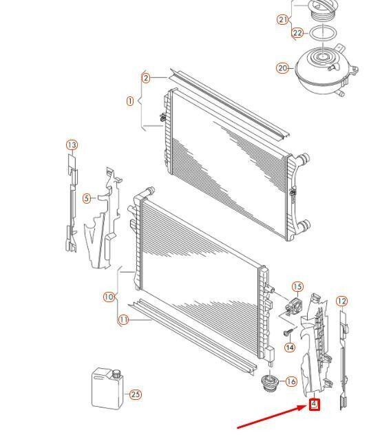 NEW GENUINE VOLKSWAGEN VW GOLF VARIANT MK7 FRONT RADIATOR SIDE AIR DUCT ...