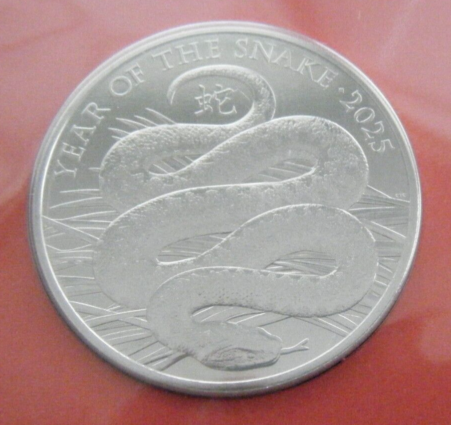 2025 Lunar Year of the Snake UK £5 BU Coin in Royal Mint Sealed Pack ...