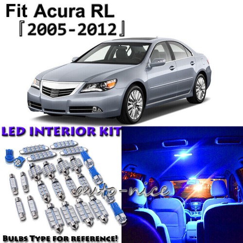 2005-2012 Acura RL Blue Interior LED Lights Package Kit Rear | 13x | 11 ...