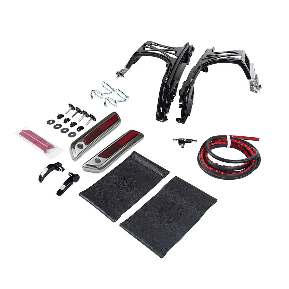 Chrome One Touch Saddlebag Mounting Hardware Latch Lock Kit Fits Harley ...