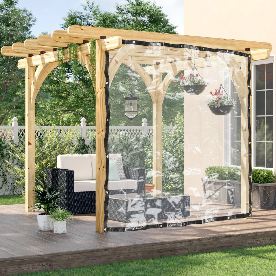 MULT-SIZE Waterproof Commercial Grade PVC Clear Awning Canopy Patio ...