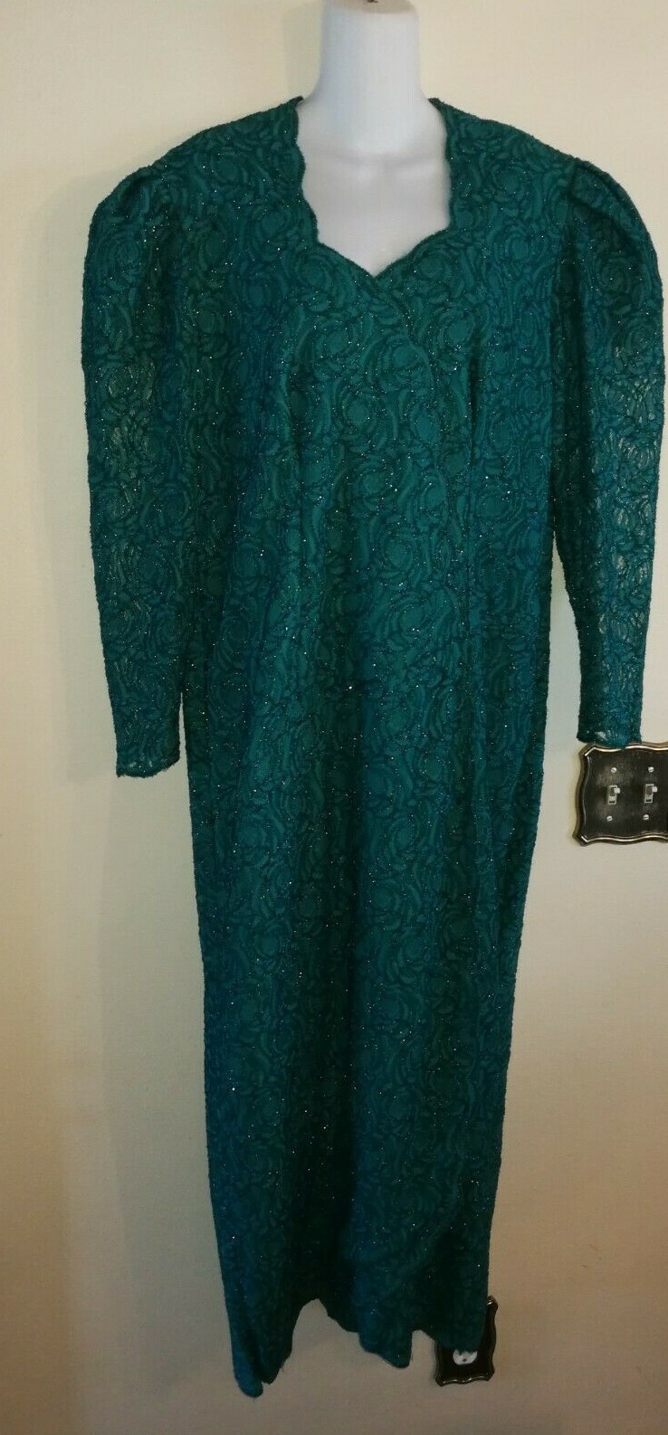 Pre owned Women Vintage Gorgeous Party Shiny Green La… - Gem