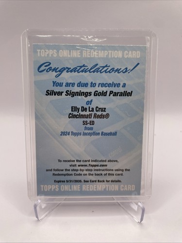 2024 Topps Inception Redemption Silver Signings Gold Parallel Elly De ...
