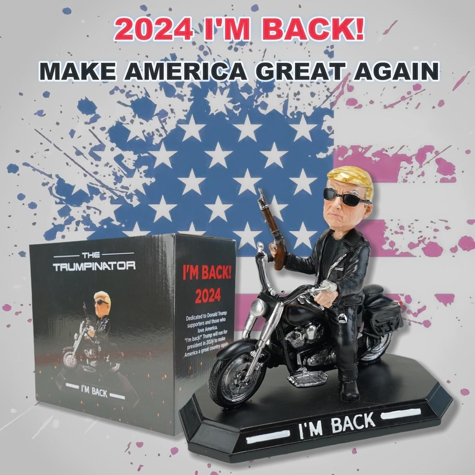2024 Donald Trump Merchandise, Trumpinator Bobblehead I’M Back! Trump ...