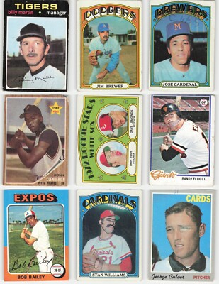 (9) 1970's Defaced/Damaged MLB Lot MLB Baseball Cards Collection | eBay