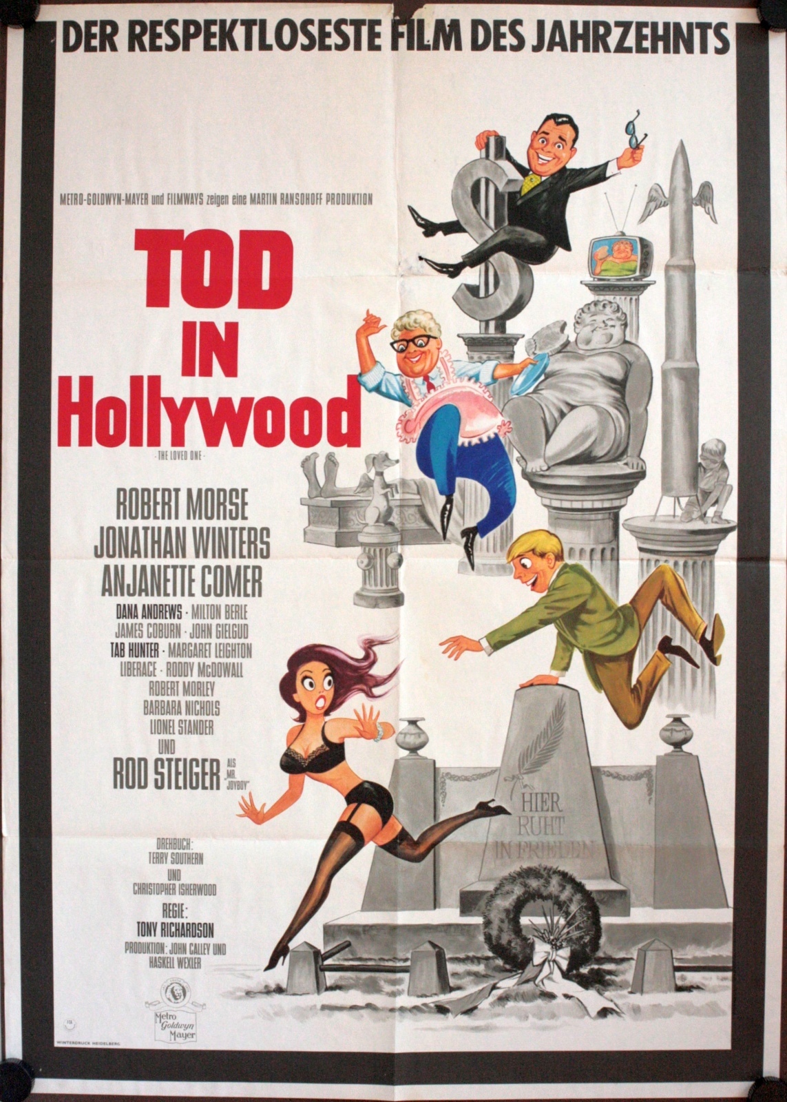 The Loved One German movie poster Robert Morse, Jonathan Winters ...