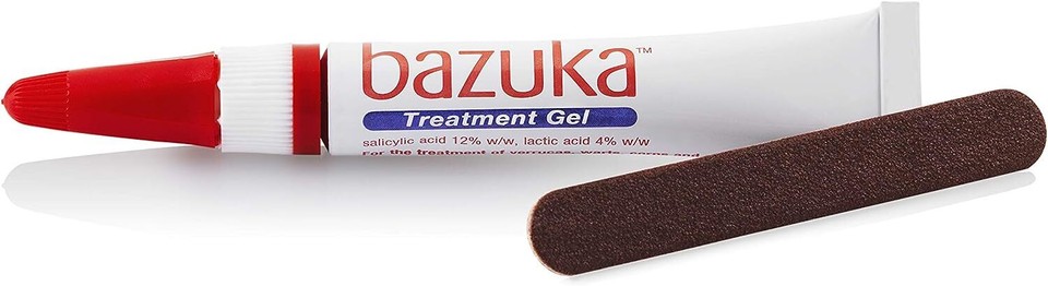 Bazuka Gel 6g Verruca Wart Remover Pain-Free Treatment with Emery Board ...