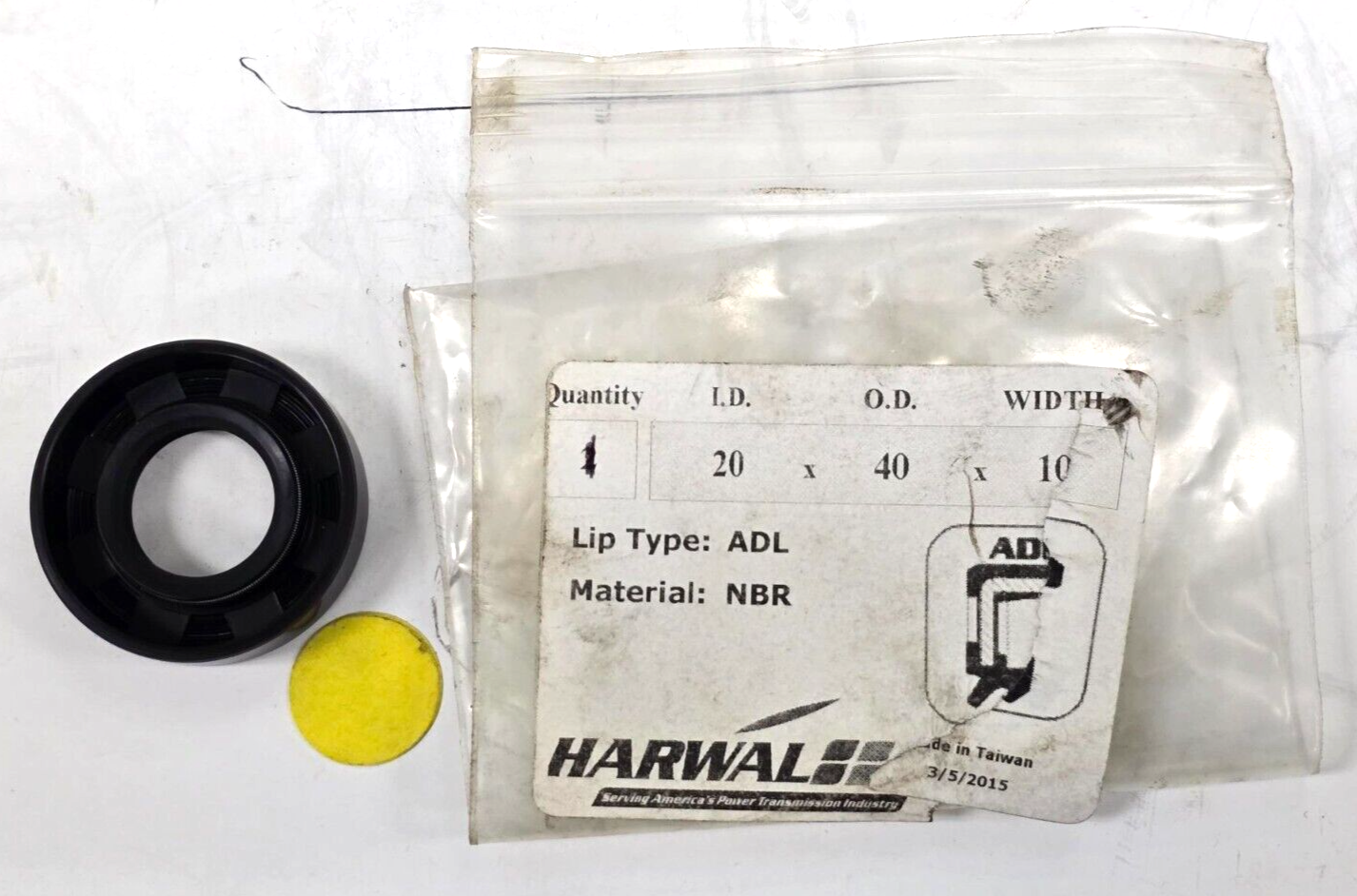 HARWAL OIL SEAL; I.D 20MM; O.D. 40MM; WIDTH 10MM; LIP TYPE ADL ...