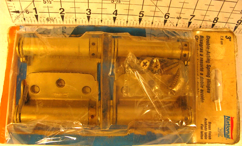 (2) National Brass Finish 3" Double Acting Door Close Spring Hinge N115 ...