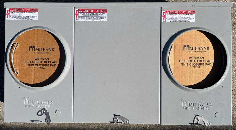 Milbank 2 Gang Meter Can, Ringless, 200 Amp, U1252XK1 | eBay