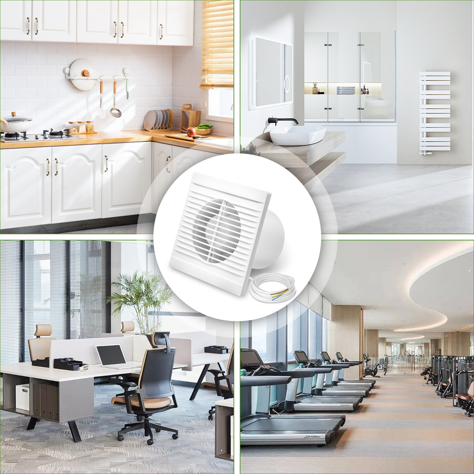 Badlüfter Ventilator Wandlüfter Leise Weiß WC 100mm, Abluft für Wand ...