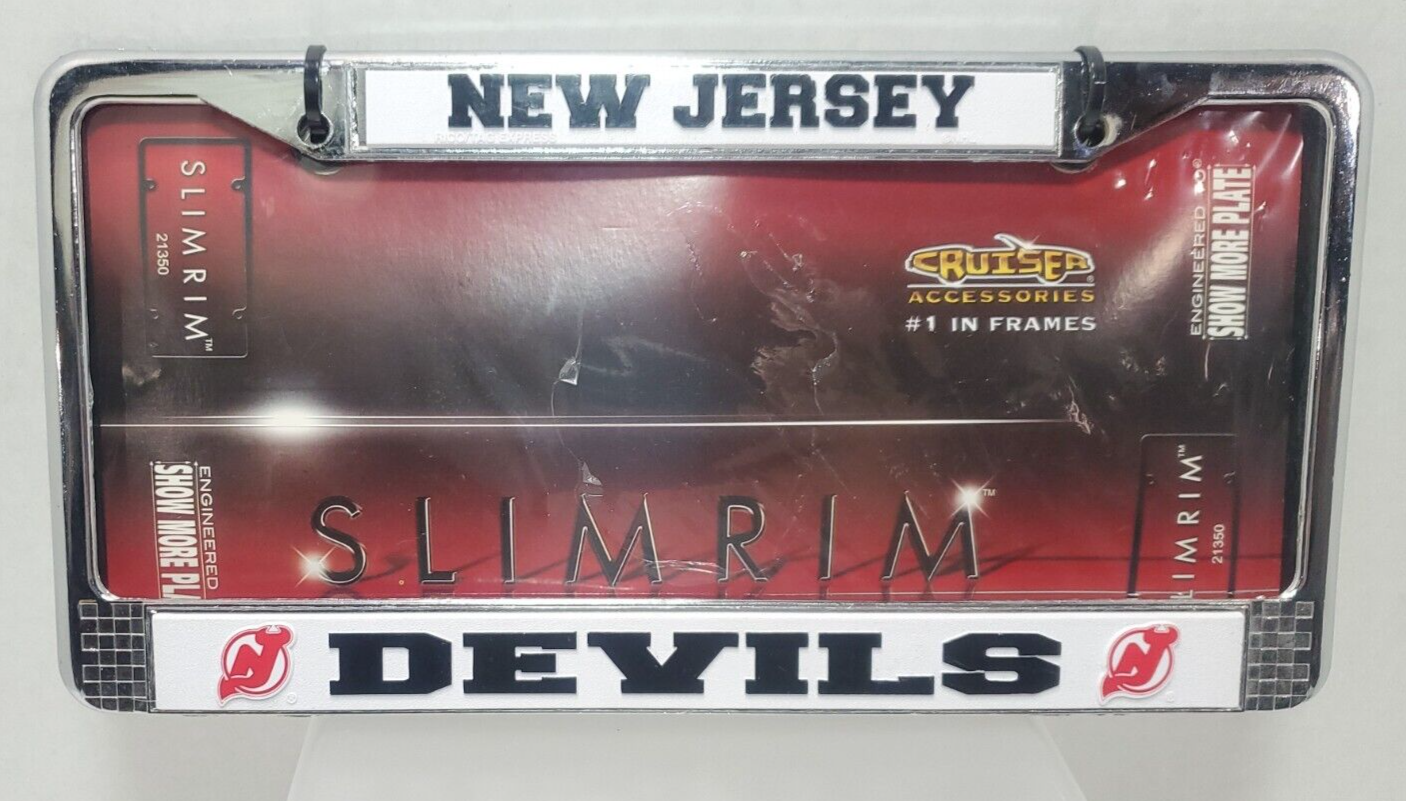 New Jersey Devils NHL Hockey Chrome License Plate Frame W/NEW SLIM RIM ...