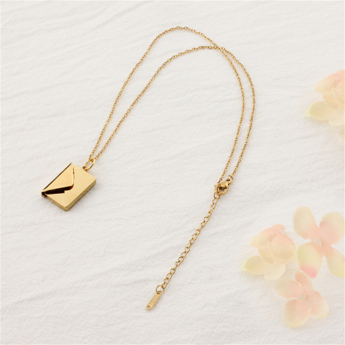 For Women Custom Envelope Locket Necklace Love Letter Pendant Jewelry ...