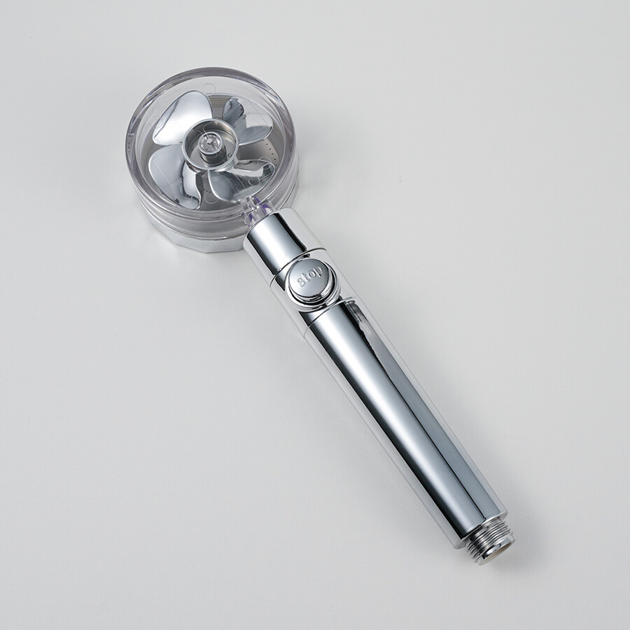 High Pressure Shower Head Adjustable 360°Rotation Turbine Water Saving ...