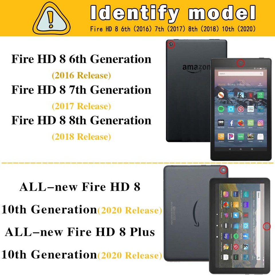 Leather Stand Cover Case For Amazon Kindle fire 7 5th/7th/9th ...