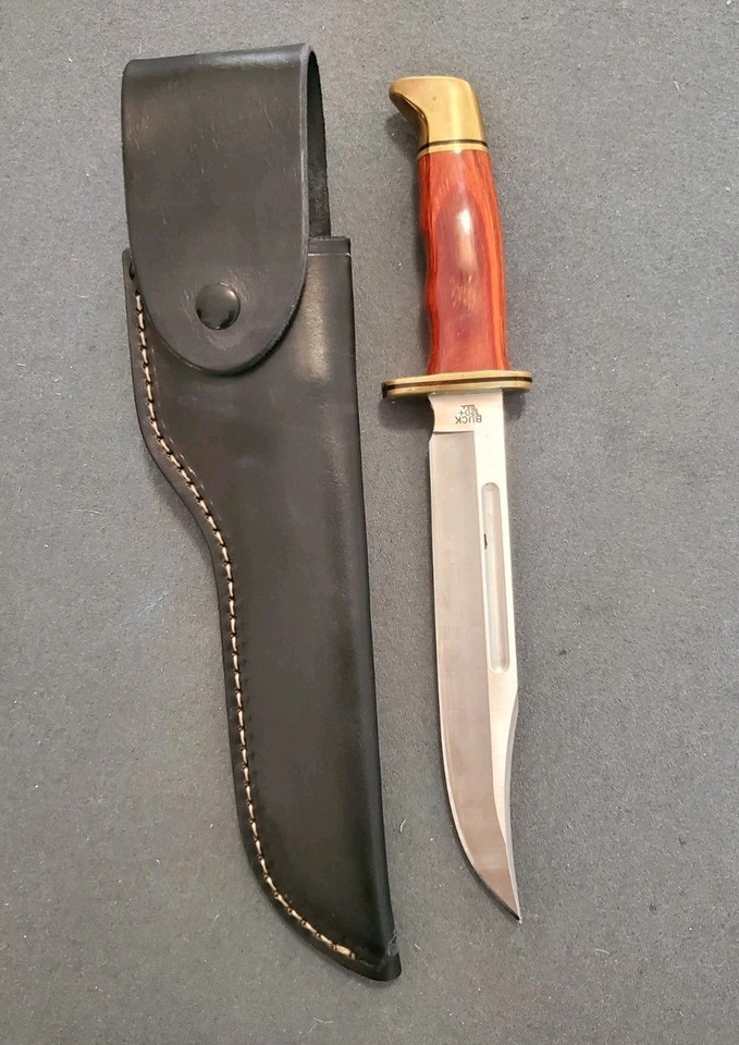 Custom sheath fits Buck 120 Knife. Black leather. Fold over. Black ...