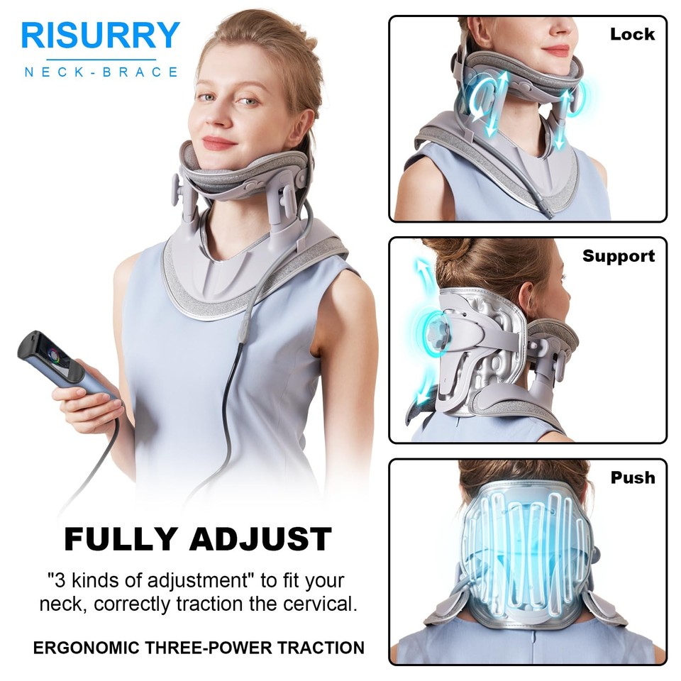 Cervical Neck Traction Device Fast Air Pump Neck Brace, Adjustable ...