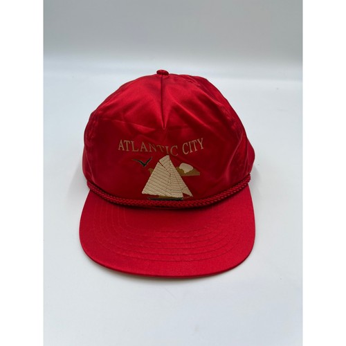 Vintage Red Atlantic City Red Snapback hat cap 80s 90s Y2K | eBay