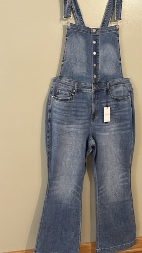 Judy Blue Women's Flare Blue Denim Overalls Stretch Size 3X NWT | eBay