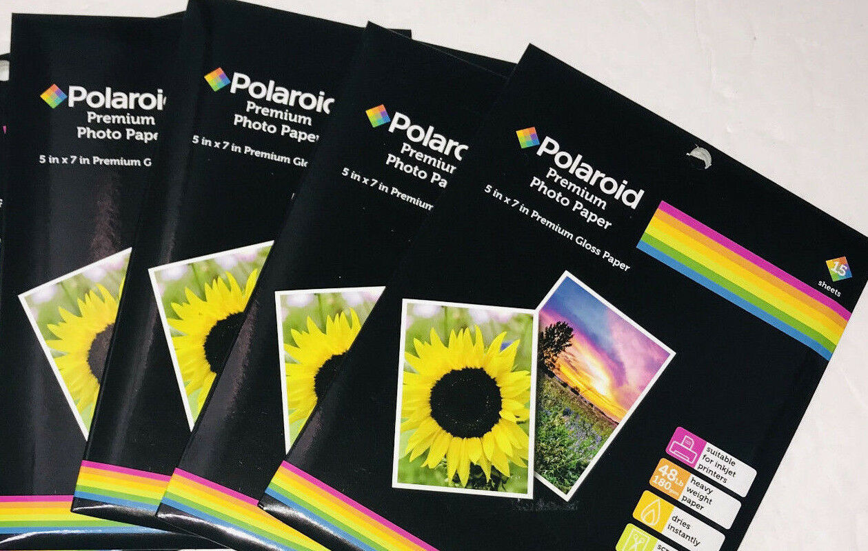 Polaroid Premium Photo Paper 5x7 Gloss 4 Packs / 60 Sheets 5 x 7 New | eBay
