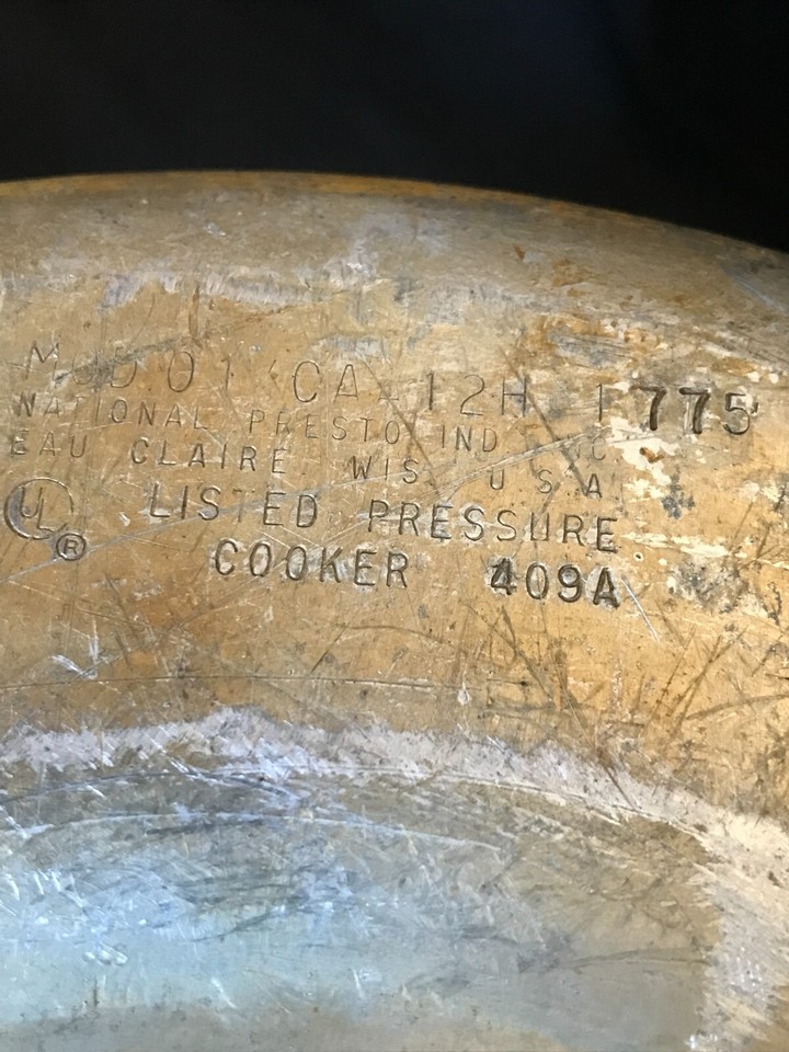 Presto 12 Qt Pressure Cooker Canner Model 01/CAA12H Yellow Harvest Gold ...