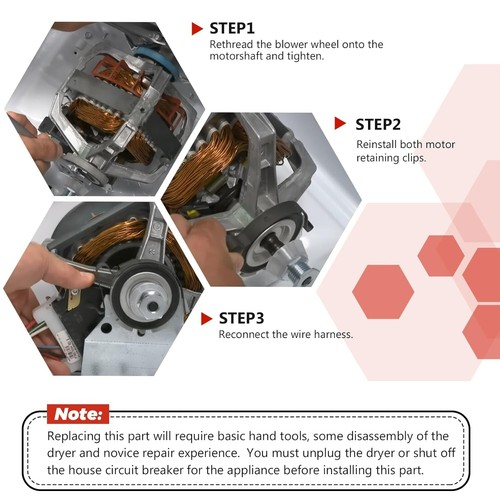 OEM WH49X25375 Washer Motor for GE, 290D1183P001 1/2 HP Motor ...