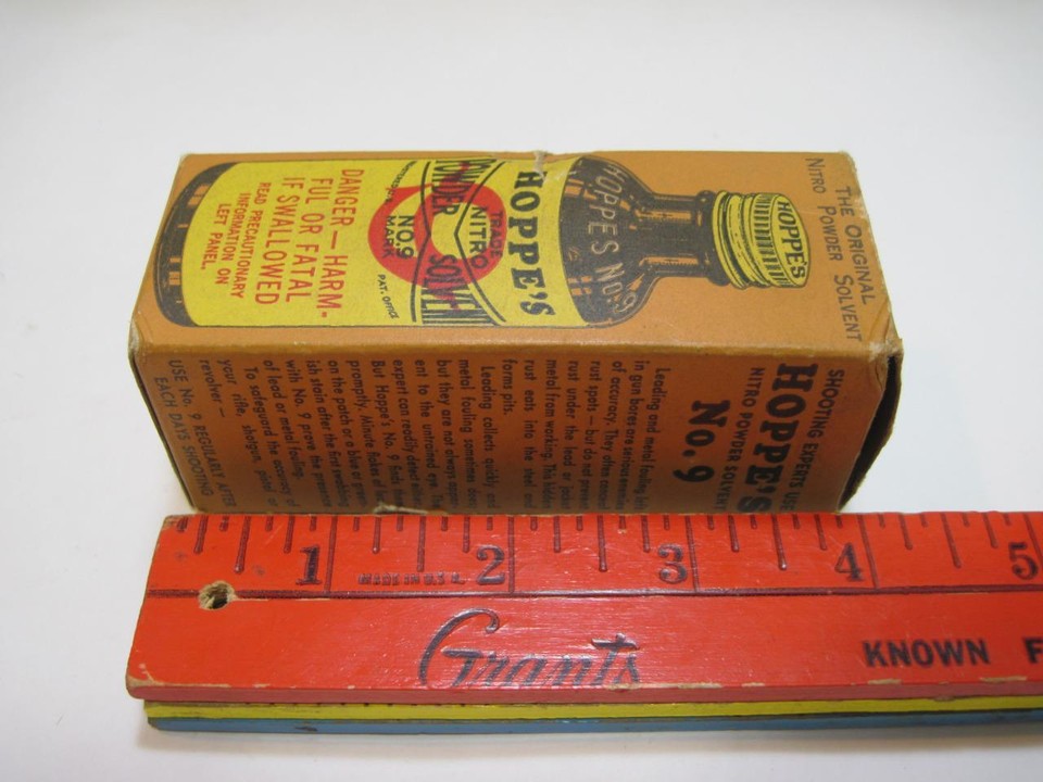 Vintage Hoppe's Nitro Powder Solvent No.9 2oz Bottle w Original Box ...