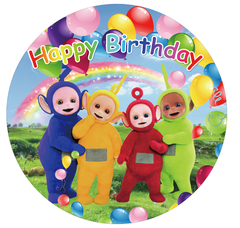 Round Teletubbies Backdrop Kids Birthday Party Circle Photo Background ...