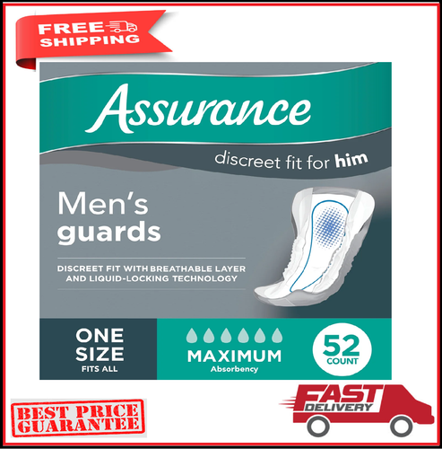 Assurance Men's Guards, Maximum Absorbency (52 Count) | eBay