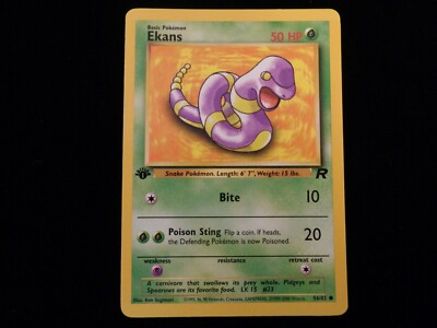 Pokemon ~ EKANS ~Team Rocket FIRST EDITION Card 56/82 (NM) Near Mint | eBay