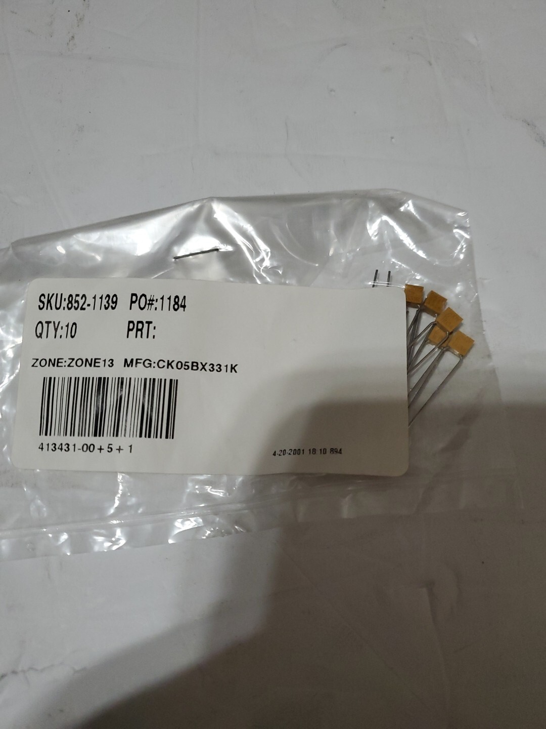 Kemet CK05BX331K Ceramic Capacitors BX Radial 330 pF ±10% 200V 331K Lot ...