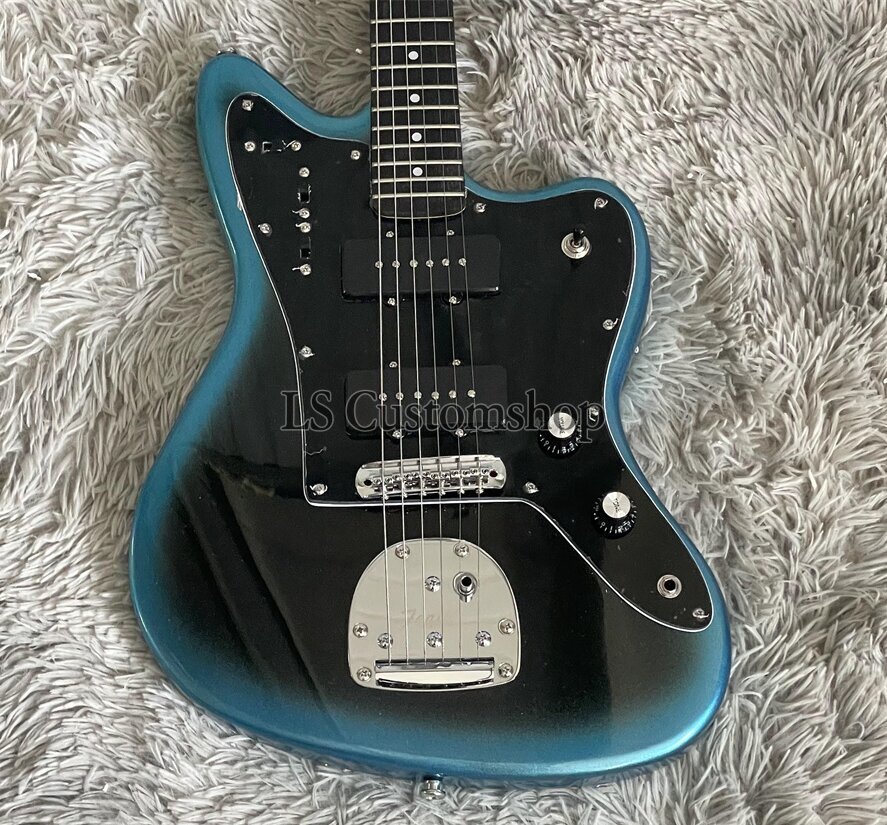 Dark Night Jazzmaster Electric Guitar Blue Sparkle 6 String Rosewood ...