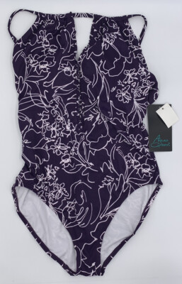 Aqua Green Women's Keyhole One Piece Swim Suit (Size X-Large 16/18 ...