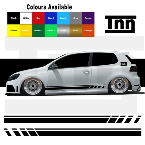 Sticker for VW Polo Golf Lupo GTI GTD R Line Decal Side Stripes 3dr 5dr ...
