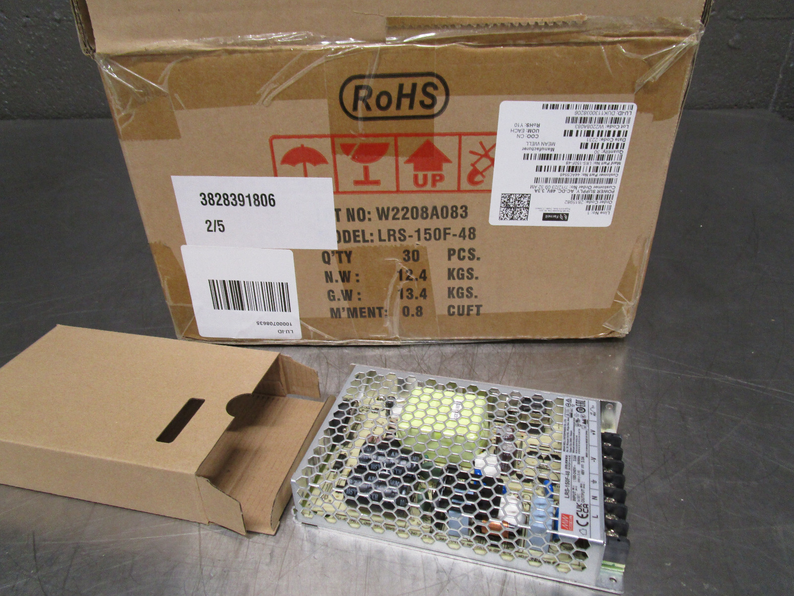 Lot of 30 New Mean Well LRS-150F 48 AC/DC Power Supply 1 Output 48V@3 ...