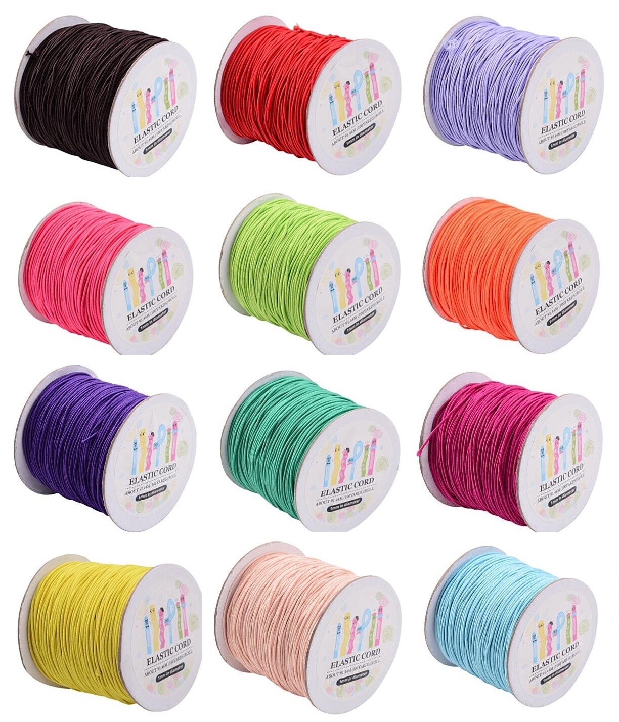 1mm ELASTIC CORD 109 yards (327 feet) 1mm ~ Beads, Jewelry, Bracelets ...