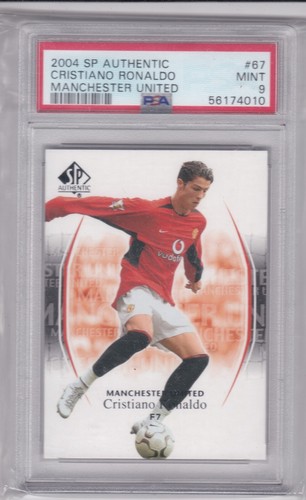 2004 SP Authentic Manchester United #67 Cristiano Ronaldo RC Base PSA 9 ...