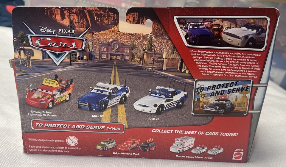 Disney Pixar Cars To Protect & Serve 3-pack Mike 07 Didi 05 Driving ...