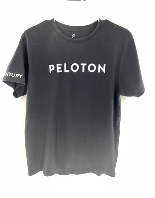 PELOTON Adult T Shirt Century 100 Cycling Biking Black Performance Gym ...