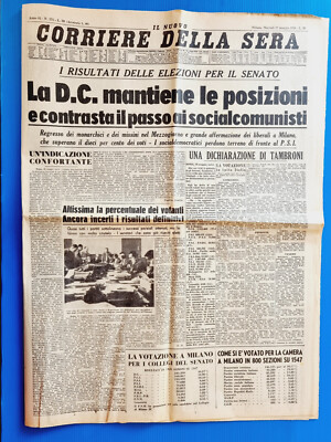 Corriere Della Sera 27 May 1958 Corsica - Elections - Barry Sullivan ...